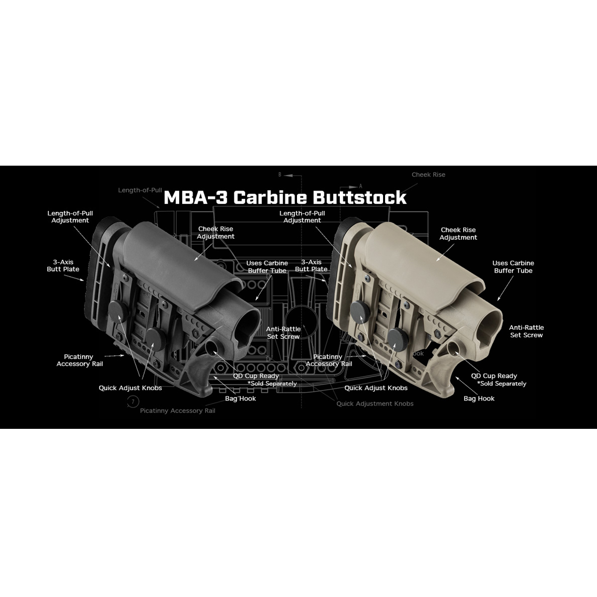 Luth-AR Luth AR MBA-3 Carbine Stock, Black