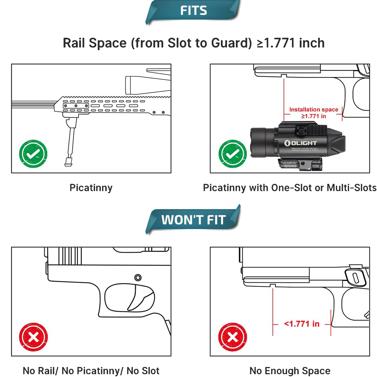 Olight Baldr Pro Weapon Mounted Light with Laser, Fits Picatinny ...