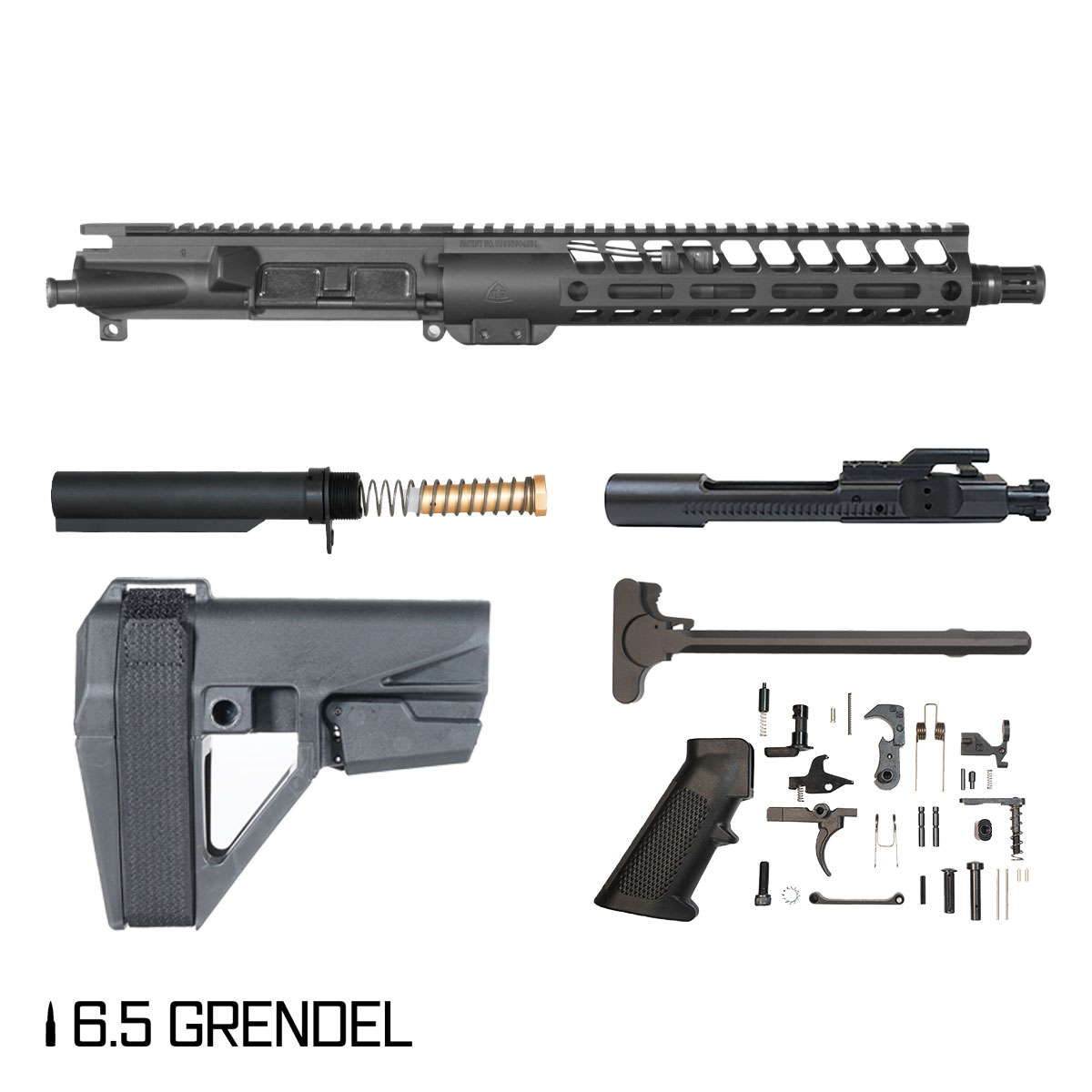 Moonwalk w/SBA5 Brace 10.5-inch Pistol-Gas 1:8 6.5 Grendel AR-15 ...