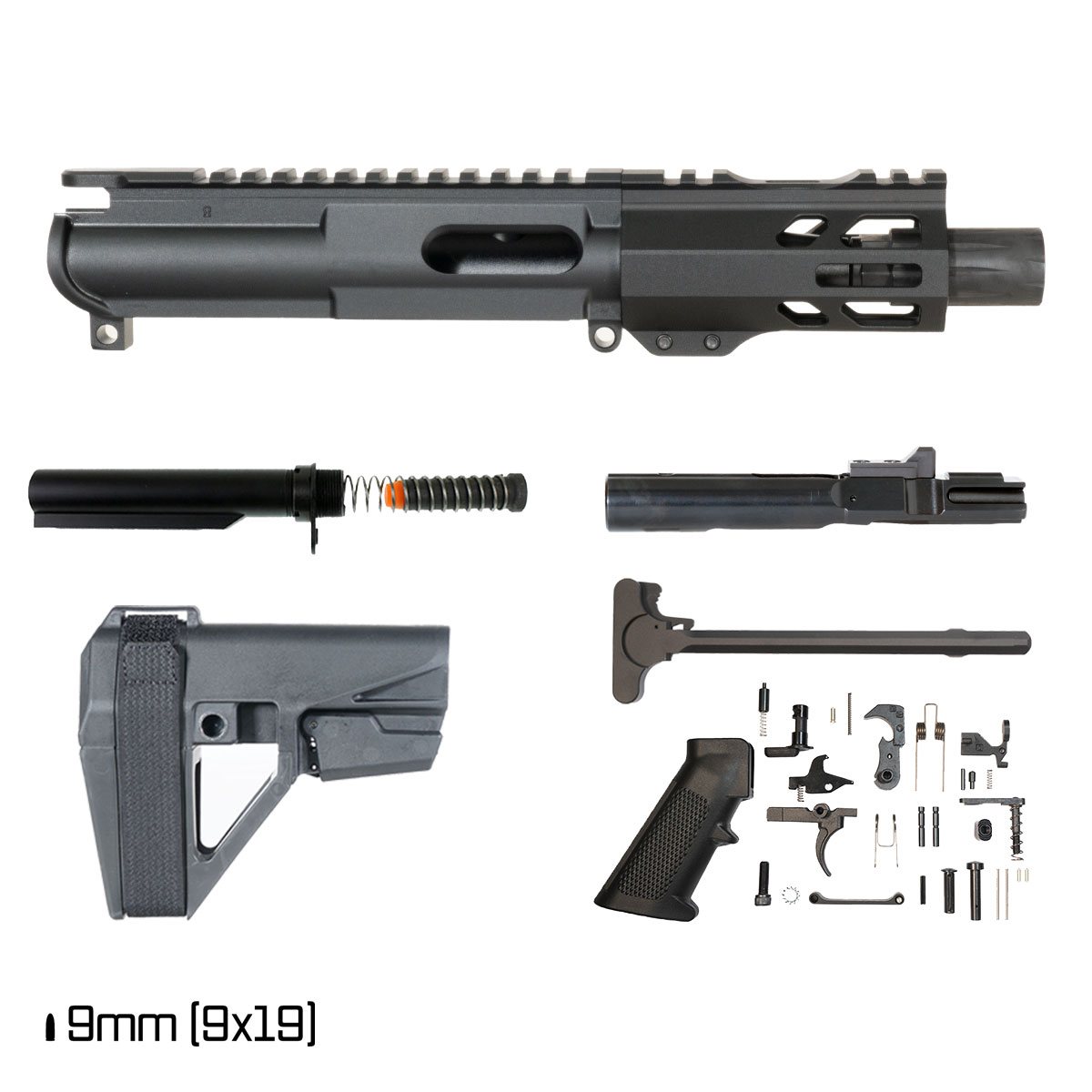 Davidson Defense Arkbreaker w/SBA5 Brace 4-inch 1:10 9MM AR-9 Freefloat ...