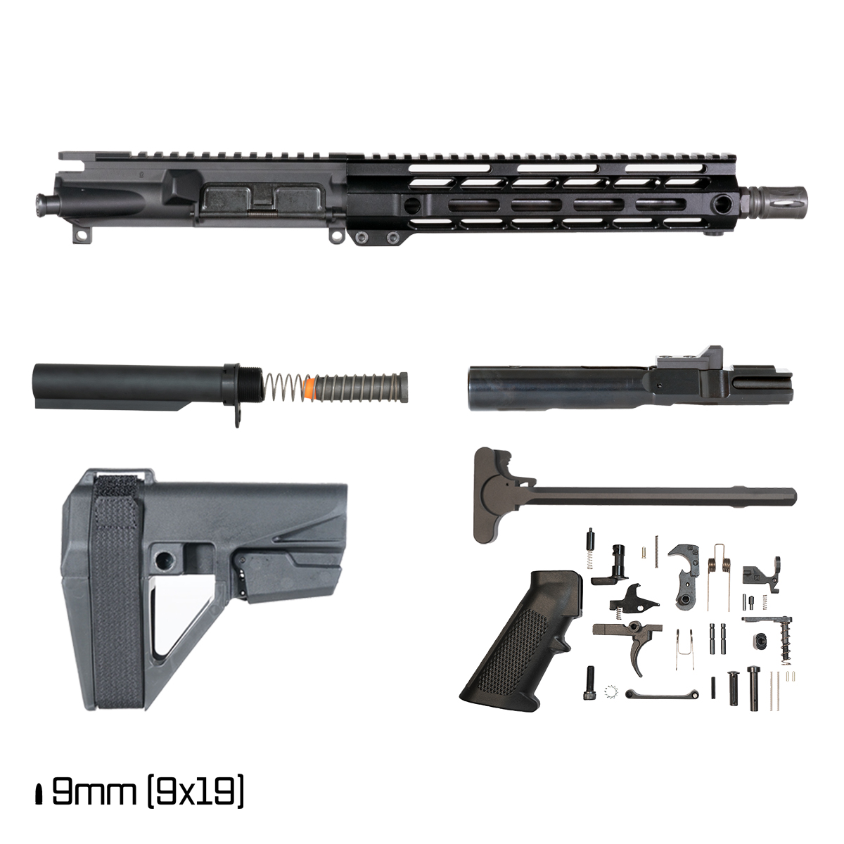 Davidson Defense Ironclad Carbine w/SBA5 Brace 11-inch 1:10 9MM AR-9 ...