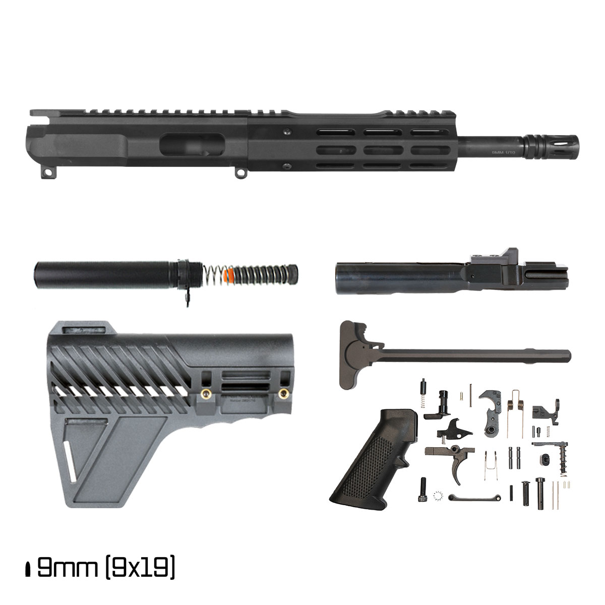 Darksight w/Gauntlet Arms Brace 10.5-inch 1:10 9MM AR-9 Freefloat M-Lok ...