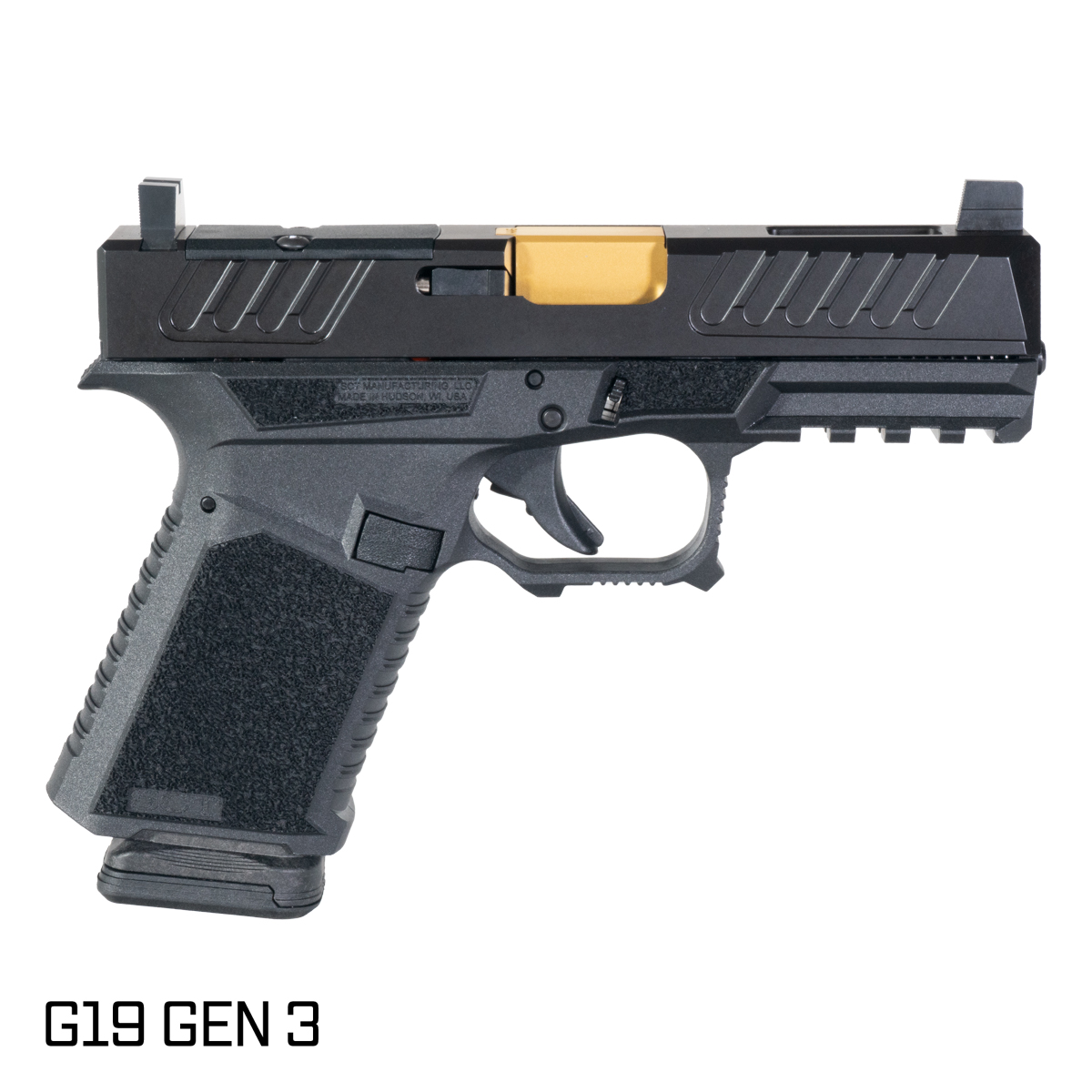 Davidson Defense Stiletto Ported Gold TiN Barrel G19 Gen 1-3 Compatible ...
