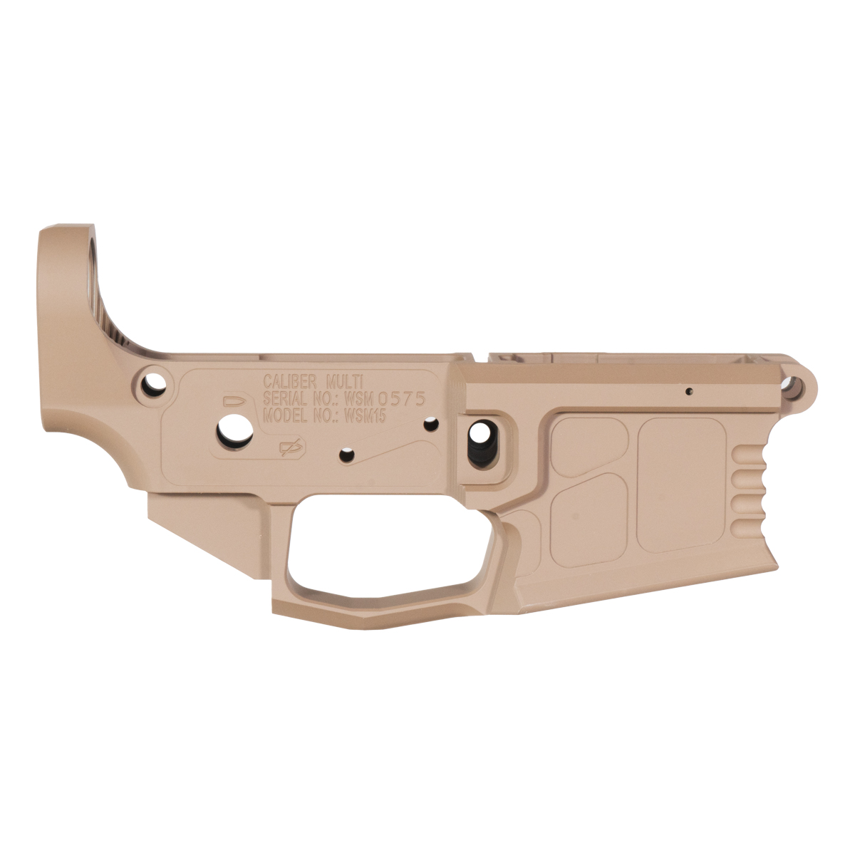 Warrior Systems AR15 Billet Lower Receiver, Stripped, 7075 Aluminum, FDE