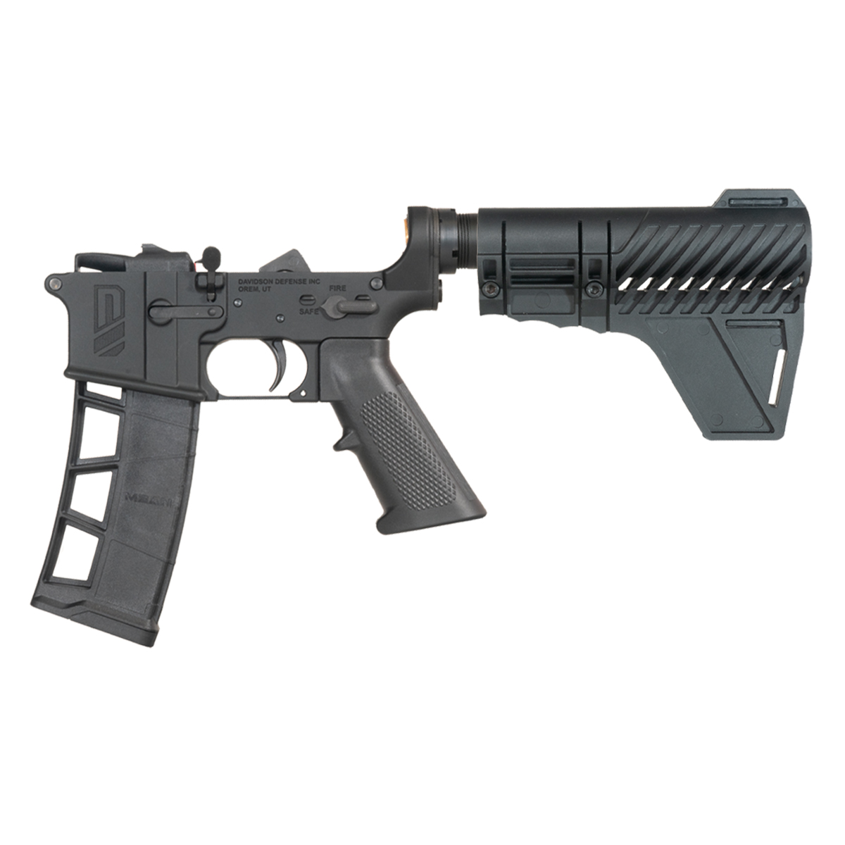 Davidson Defense AR-15 Pistol Lower Build Kit, Polymer Stabilizing Brace, 32-Round ExoMag