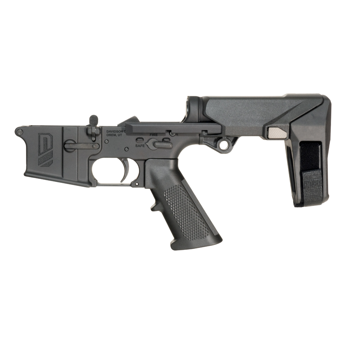 Davidson Defense AR-15 Pistol Lower Build Kit, SB Tactical HBPDW AR Brace, Short Buffer Brace System
