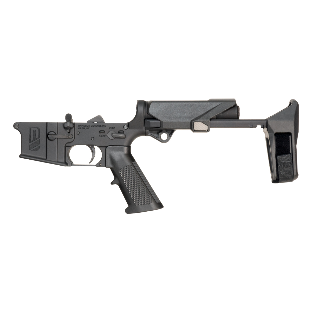 Davidson Defense AR-15 Pistol Lower Build Kit, SB Tactical HBPDW AR ...