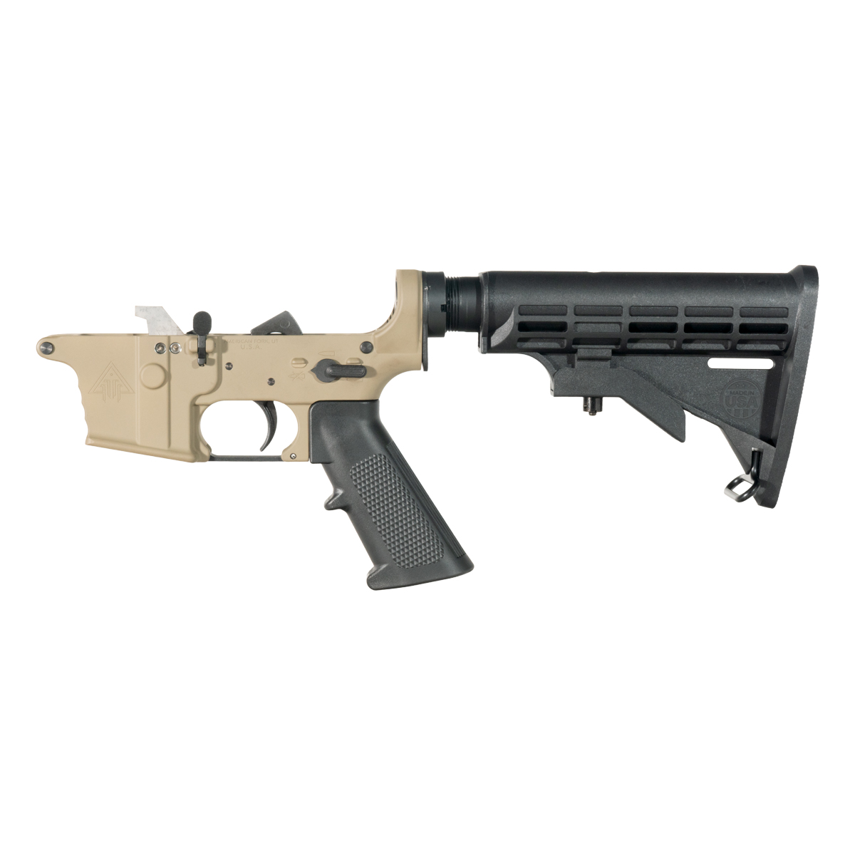DTT FDE AR-9 Rifle Lower Build Kit, M4 Style Carbine Buttstock