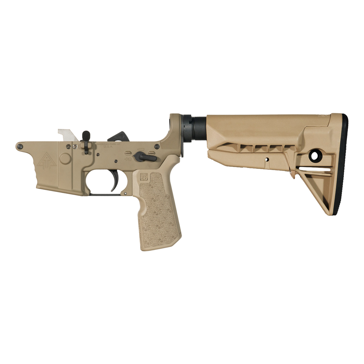 DTT FDE AR-9 Rifle Lower Build Kit, DFCO FDE Grip, BCM FDE Mod 0 SOPMOD ...
