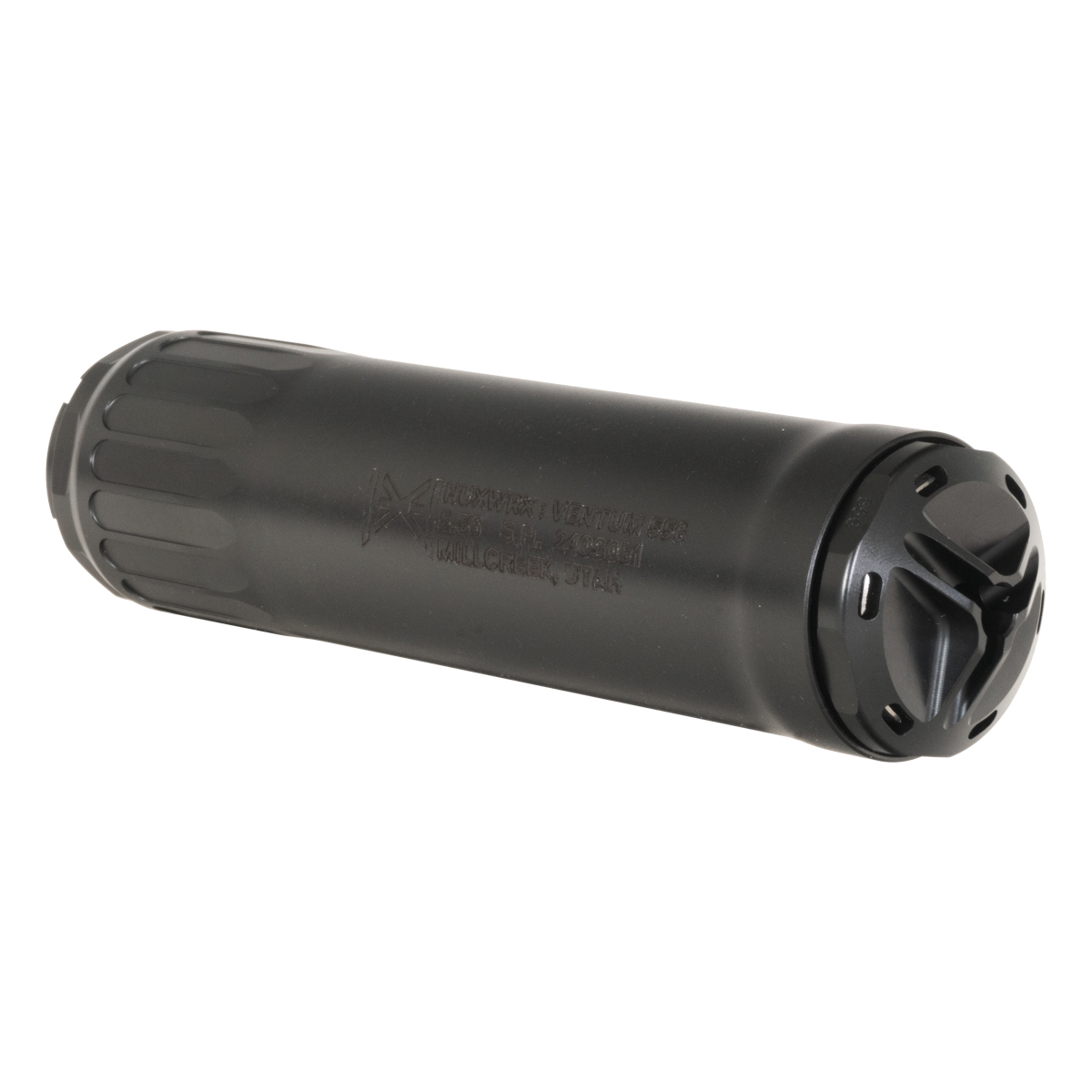 Huxwrx Ventum 556 Flow-Through Suppressor, 3D-Printed Grade 5 Titanium Core, 1/2x28 Direct ...
